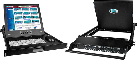 KVM Drawer Integrated KVM SUN PC Matrix Switch Real Mouse 1RU